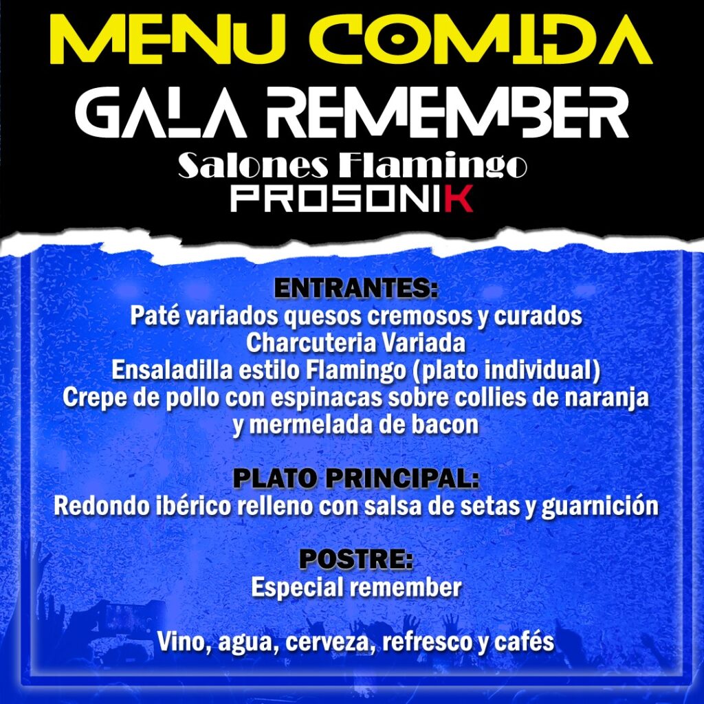 Menu - Gala Remember Prosonik